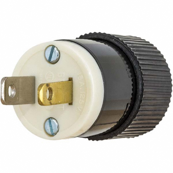 Bryant Electric - Straight Blade Plug: Industrial, 1-15P, 125VAC, Black ...