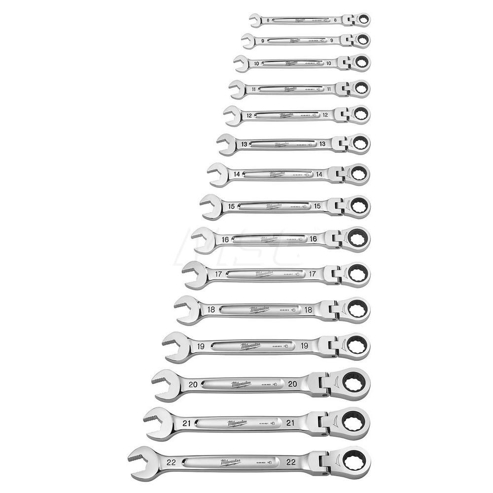 Milwaukee Tool - Combination Wrench Set: 15 Pc, 8 mm - 22 mm Wrench ...