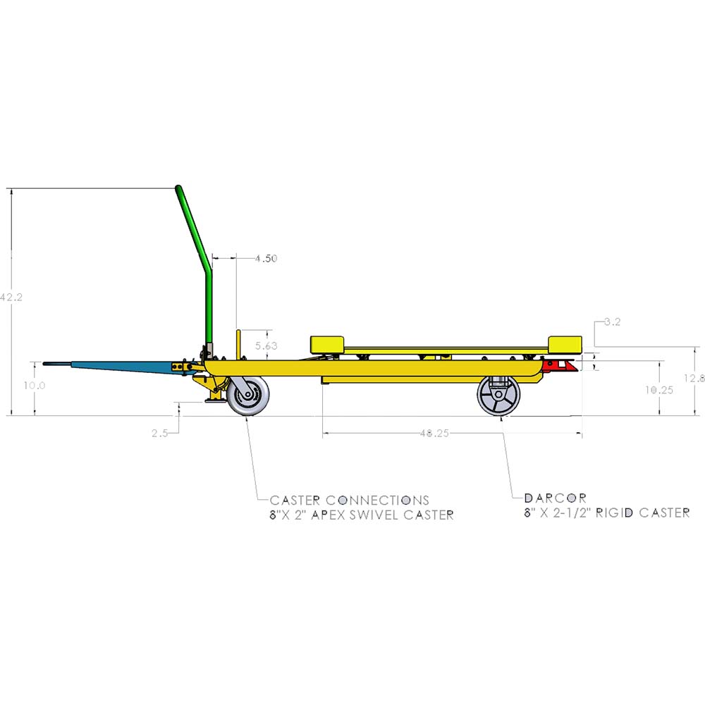 Hovair - Rotate Utility Cart: 50" Long, 50" Wide, Steel, 2500 lb ...