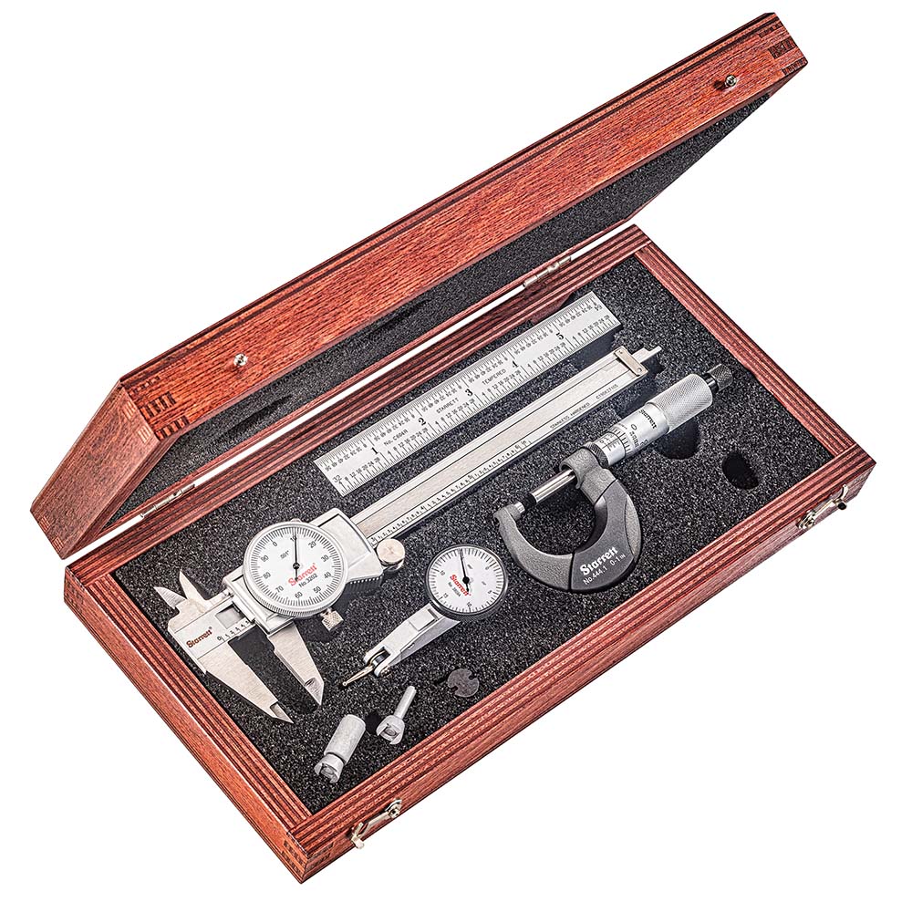 Starrett - Machinist Caliper & Micrometer Tool Kit: 0 to 6" Caliper, 0 ...
