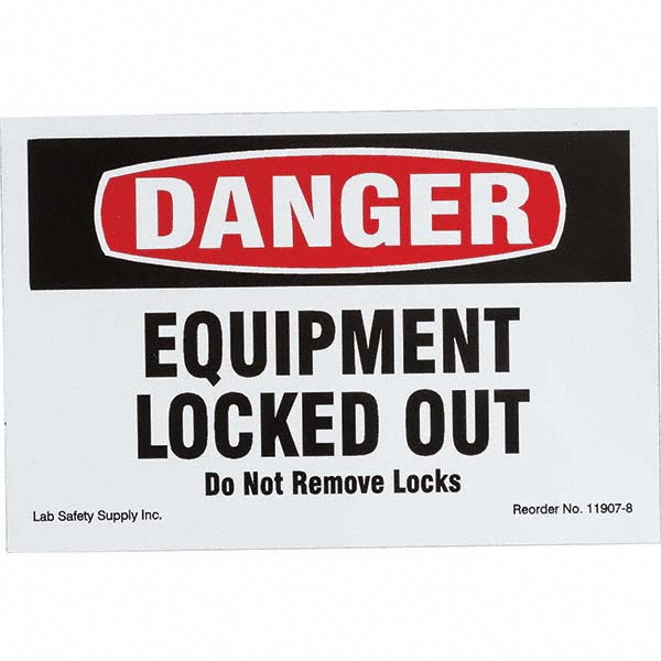 Brady - Accident Prevention Label: "Danger - Equipment Locked Out Do ...
