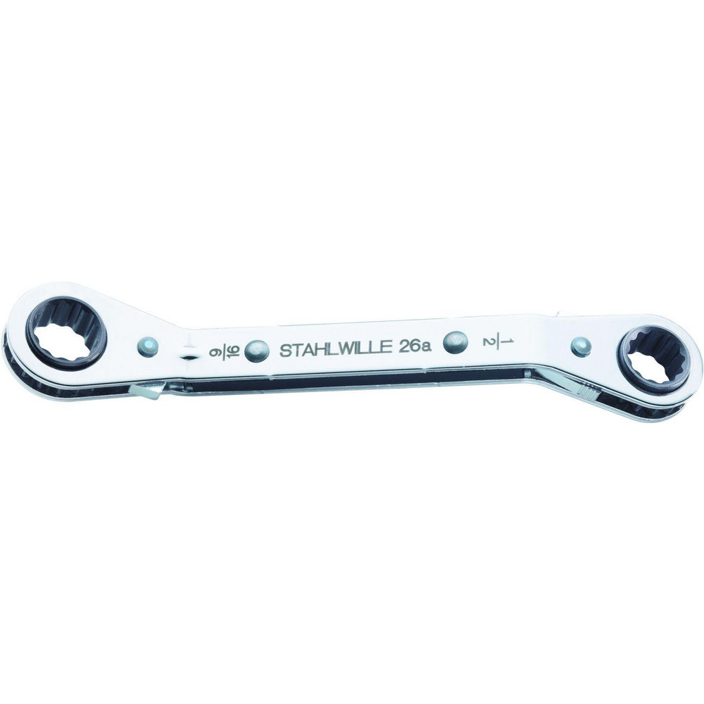 Stahlwille - Offset Box End Wrench: 1/2 x 9/16", 12 Point, Double End ...