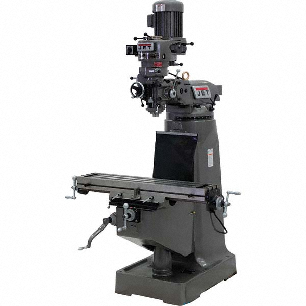 Jet - 42" x 9" Knee Milling Machine: Variable Speed Pulley, Three Phase ...