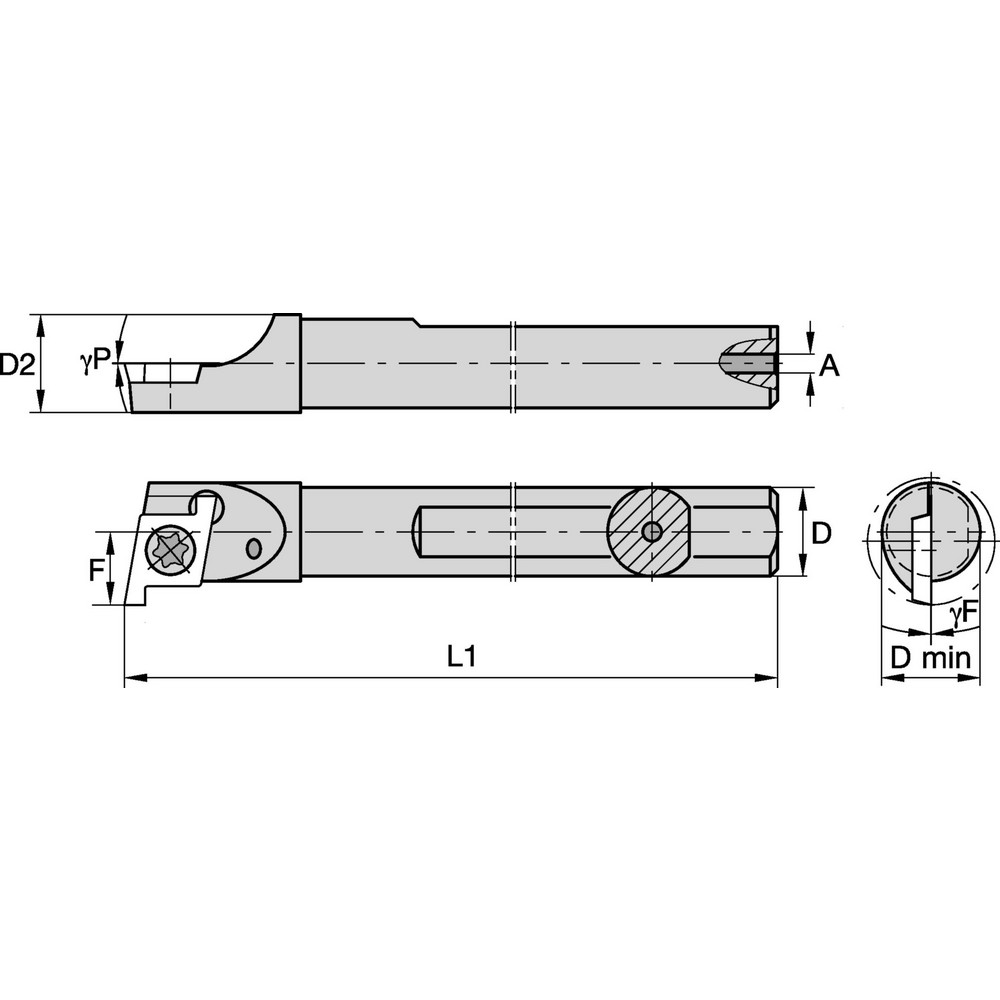 Widia - Indexable Grooving Toolholder: CSMI187250R, Internal, Right ...