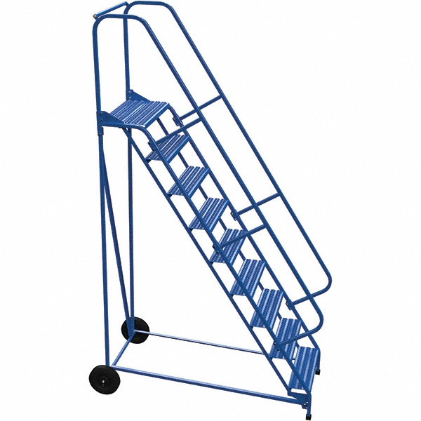 Vestil - Steel Folding Rolling Ladder: Type Type IA, 90" Platform, 9 ...