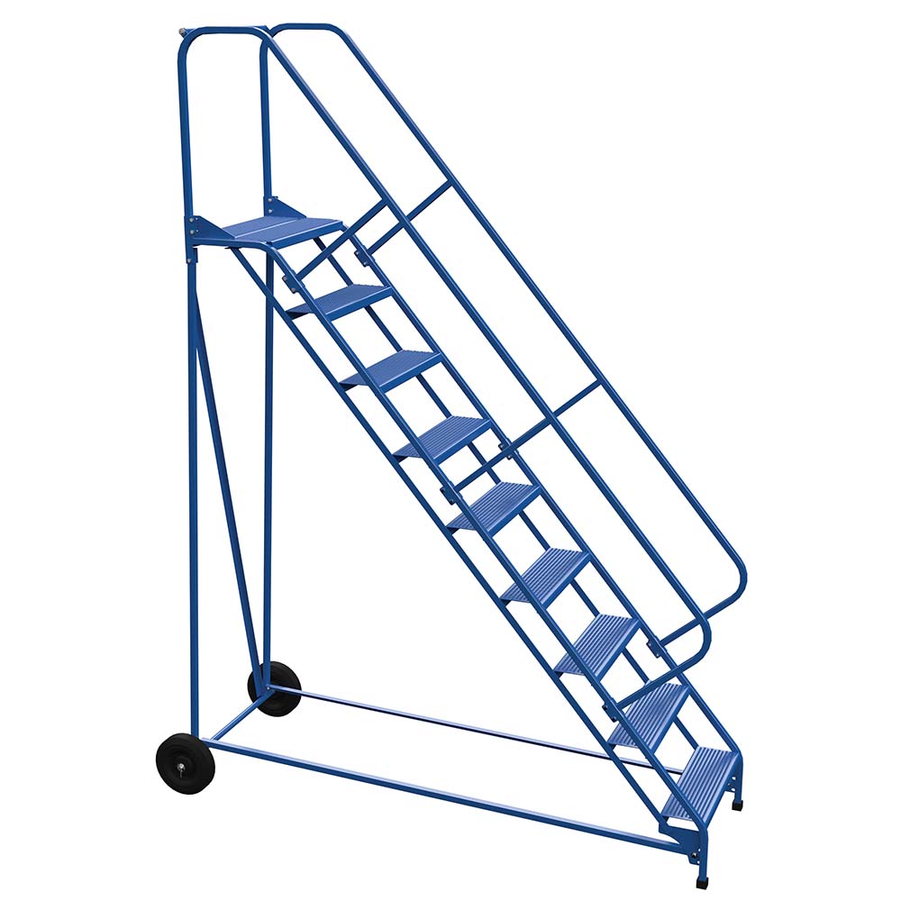 Vestil - Steel Folding Rolling Ladder: Type Type IA, 90" Platform, 9 ...