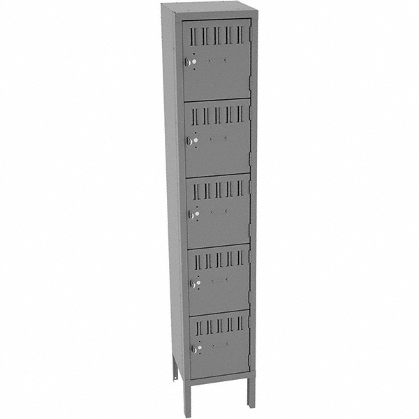 Tennsco - 12-1/16X15X72" 1W GRY WELDED 5-HIGH BOX LOCKER | MSC Direct