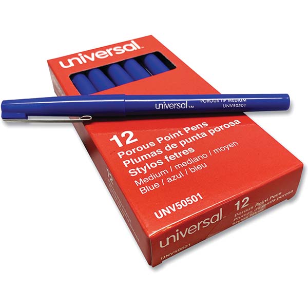 UNIVERSAL - Stick Pen: 0.7 mm Tip, Blue Ink | MSC Direct