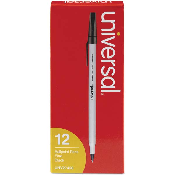 UNIVERSAL - Stick Pen: 0.7 mm Tip, Black Ink | MSC Direct