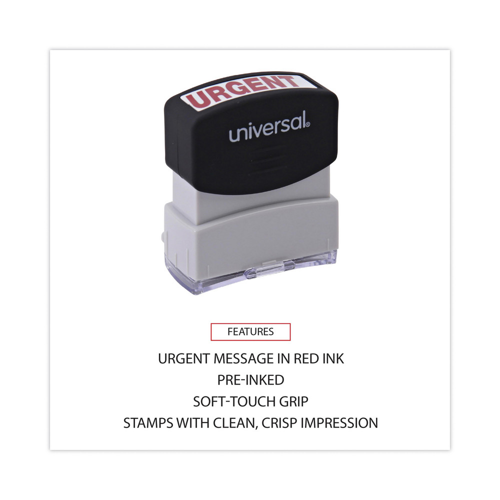 UNIVERSAL - Pre-inked Stock Stamps: Message: URGENT; Material: Plastic ...