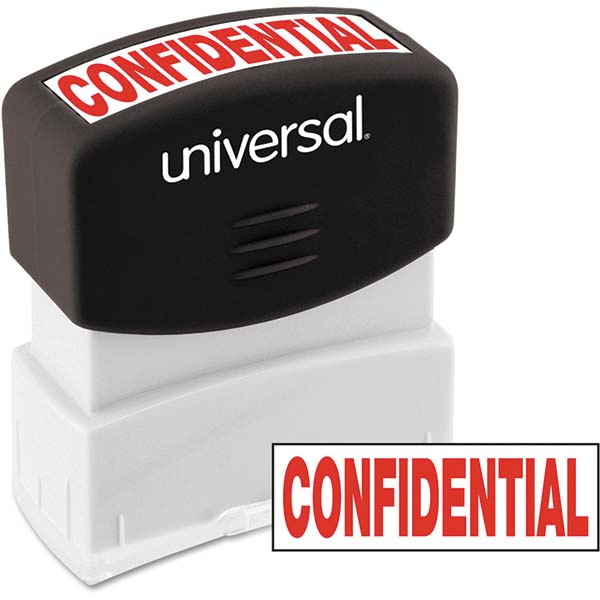 UNIVERSAL - Pre-inked Stock Stamps: Message: CONFIDENTIAL; Material ...