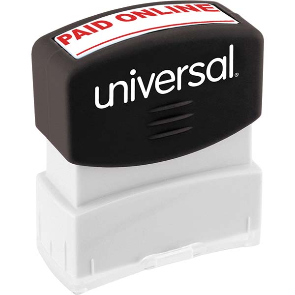 UNIVERSAL - Pre-inked Stock Stamps: Message: PAID ONLINE; Material ...