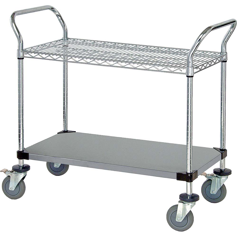 Quantum Storage - Utility Utility Cart: 36" Long, 18" Wide, Stainless ...