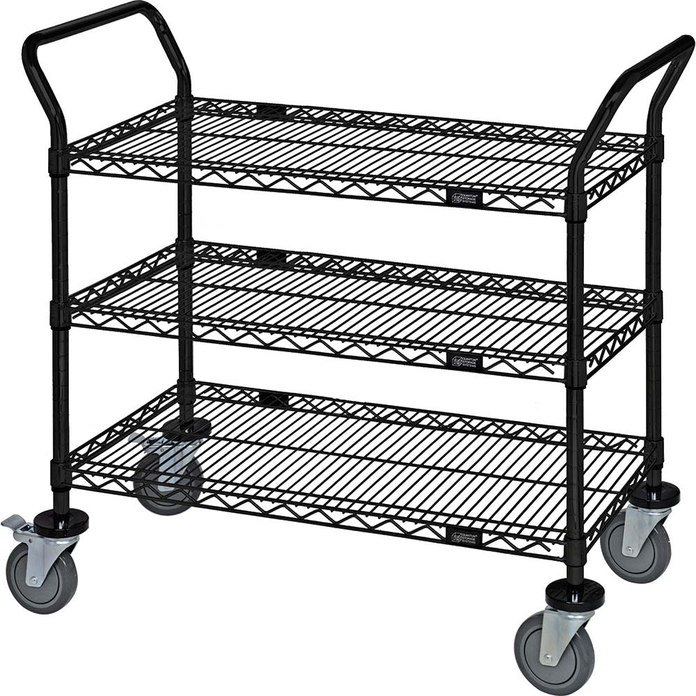 Quantum Storage - Utility Utility Cart: 48" Long, 18" Wide, Wire, 1200 ...