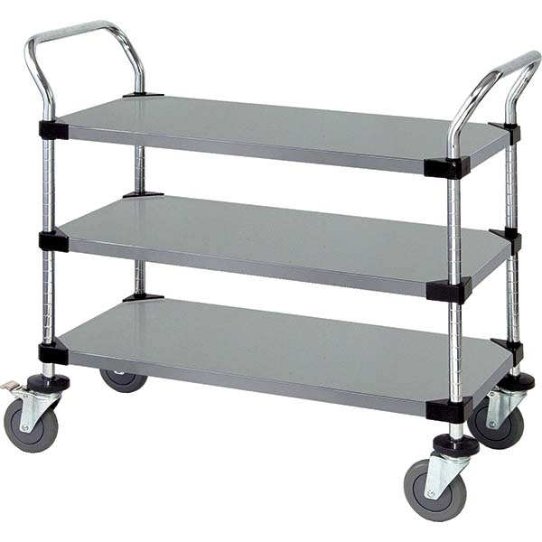 Quantum Storage - Utility Utility Cart: 42" Long, 18" Wide, Stainless ...