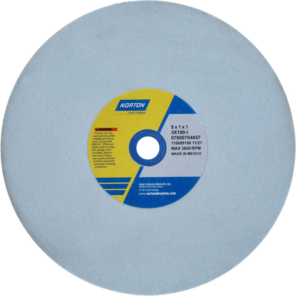 Norton - Bench & Pedestal Grinding Wheel: 8" Dia, 1" Thick, 1" Hole Dia ...