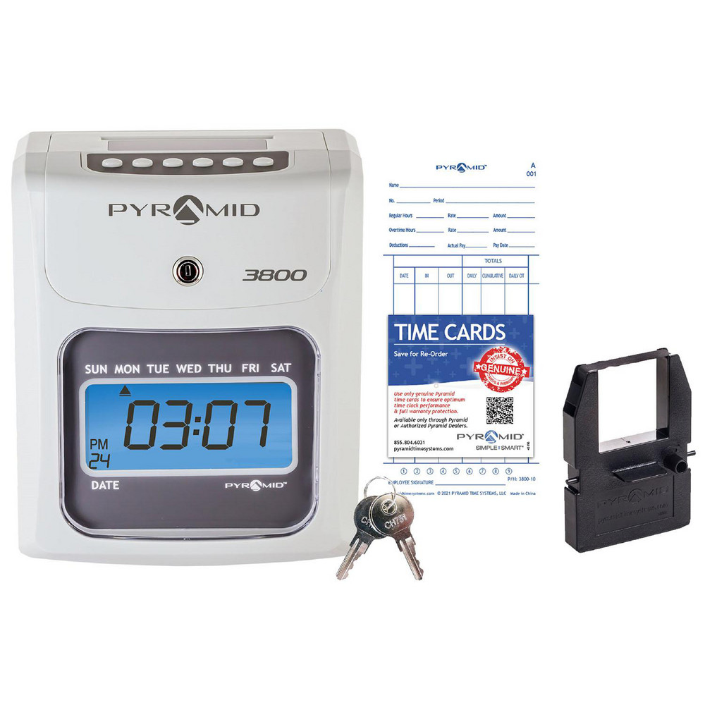 Pyramid - Time Clock: Auto Totaling, Model 3800 Small Business Bundle ...