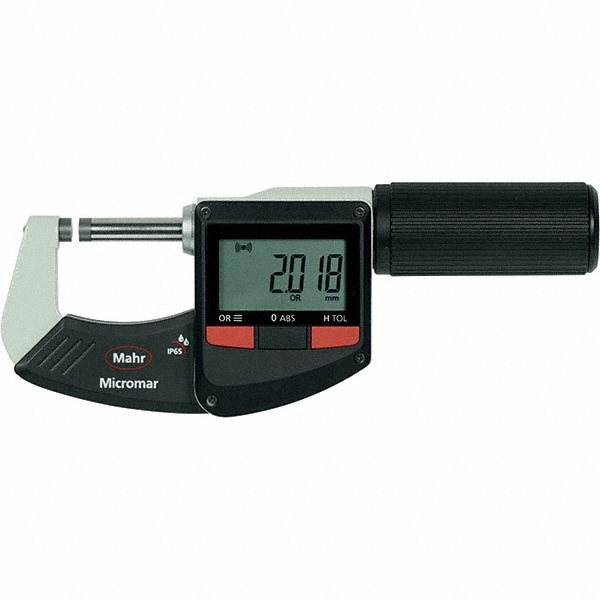 Mahr - Electronic Outside Micrometer: 0.00 mm to 1", Solid Carbide Face ...
