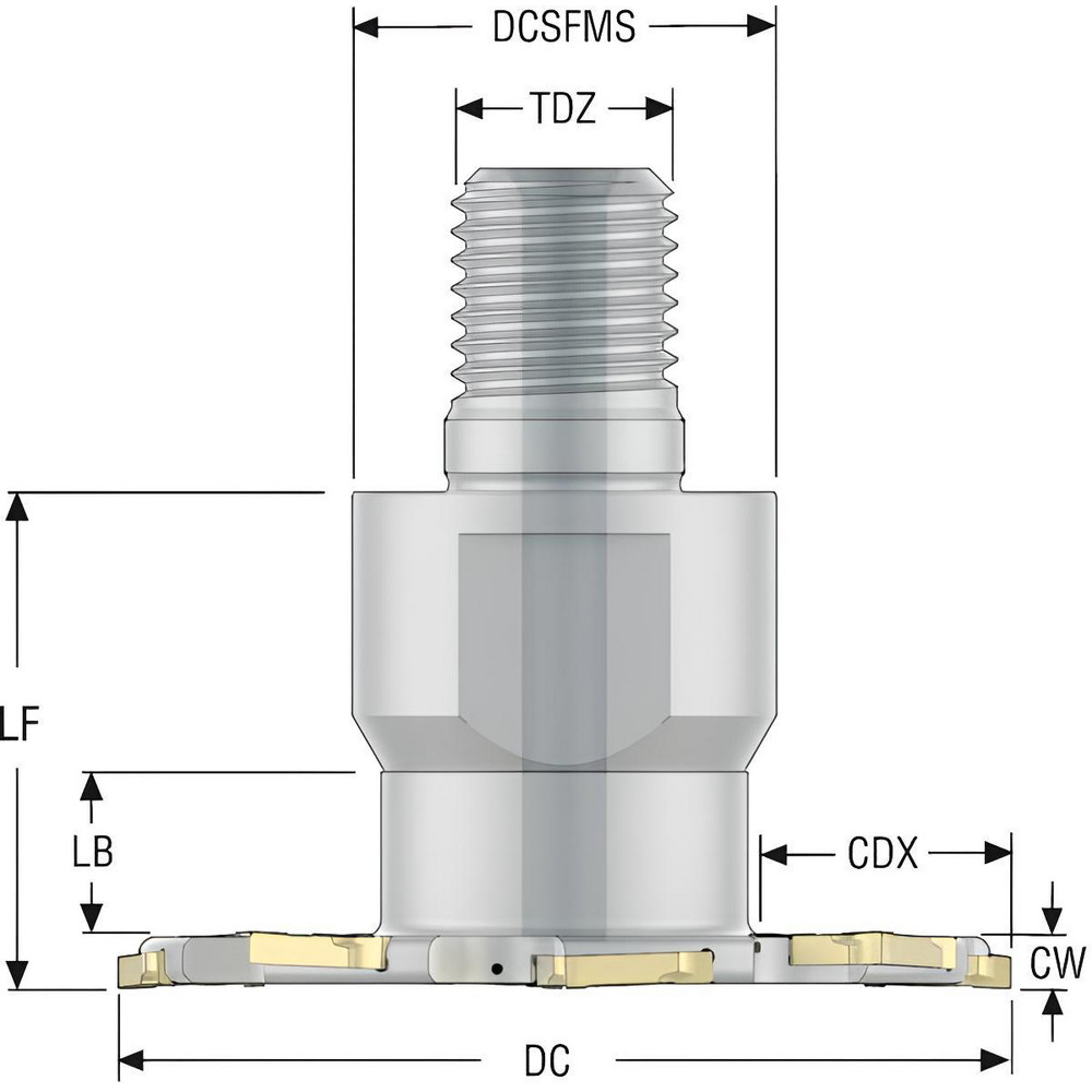 Seco - Indexable Slotting Cutter: 5/32" Cutting Width, 2-1/2" Cutter ...