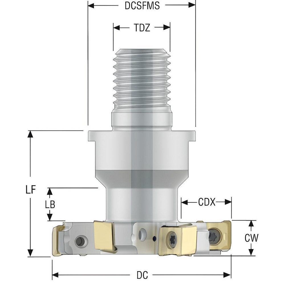 Seco - Indexable Slotting Cutter: 8.00 mm Cutting Width, 32.00 mm ...