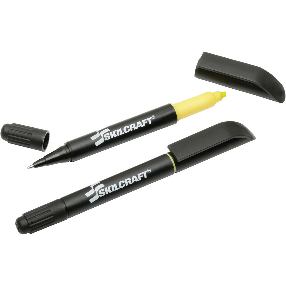 AbilityOne - Pen & Highlighter Combo: Black & Yellow | MSC Direct