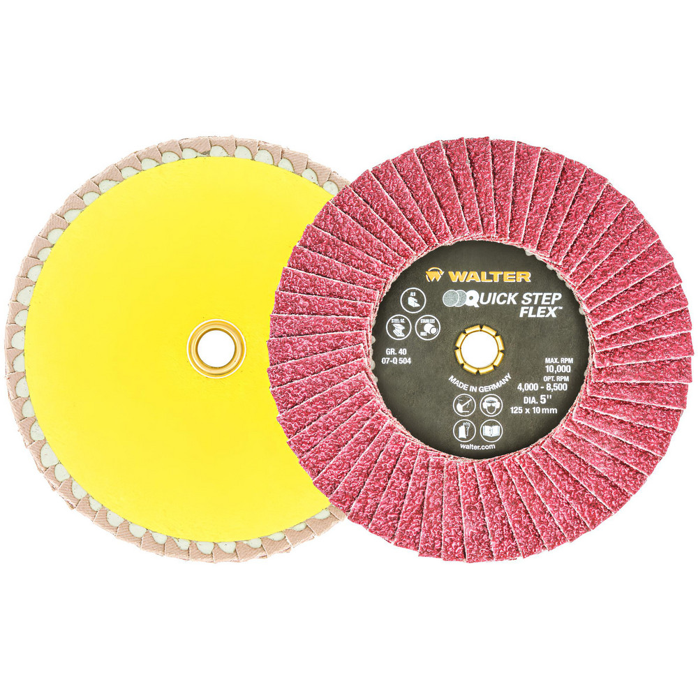 WALTER Surface Technologies - Flap Disc: 5" Dia, 40 Grit, Aluminum ...