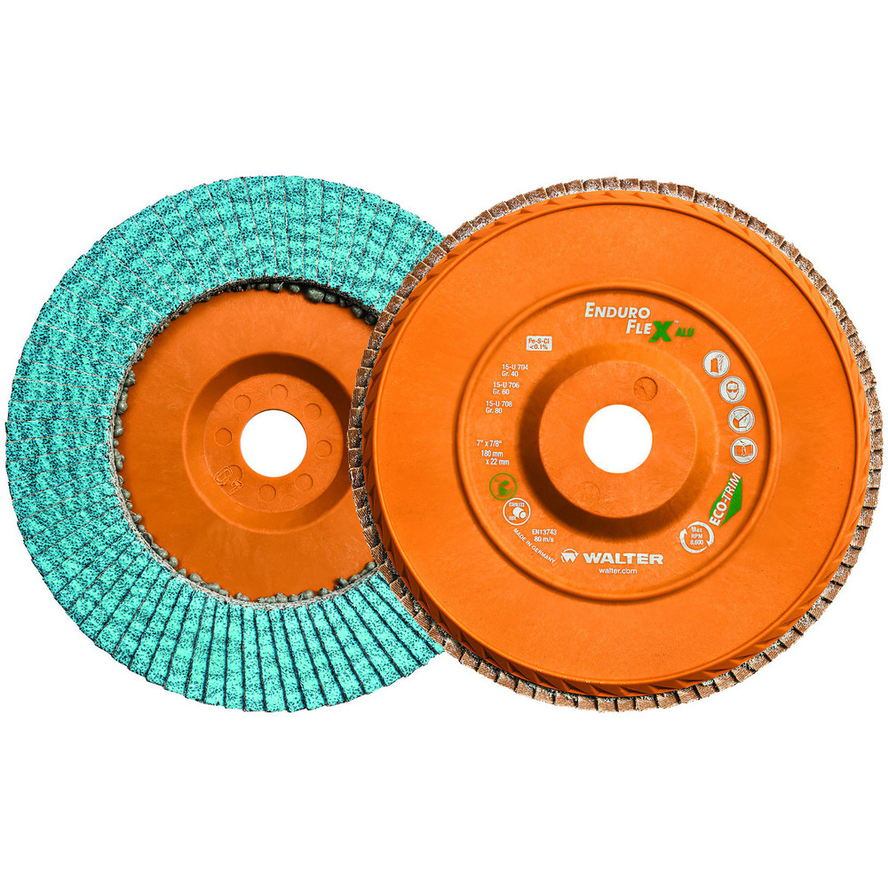 WALTER Surface Technologies - Flap Disc: 7" Dia, 7/8" Hole, 60 Grit ...