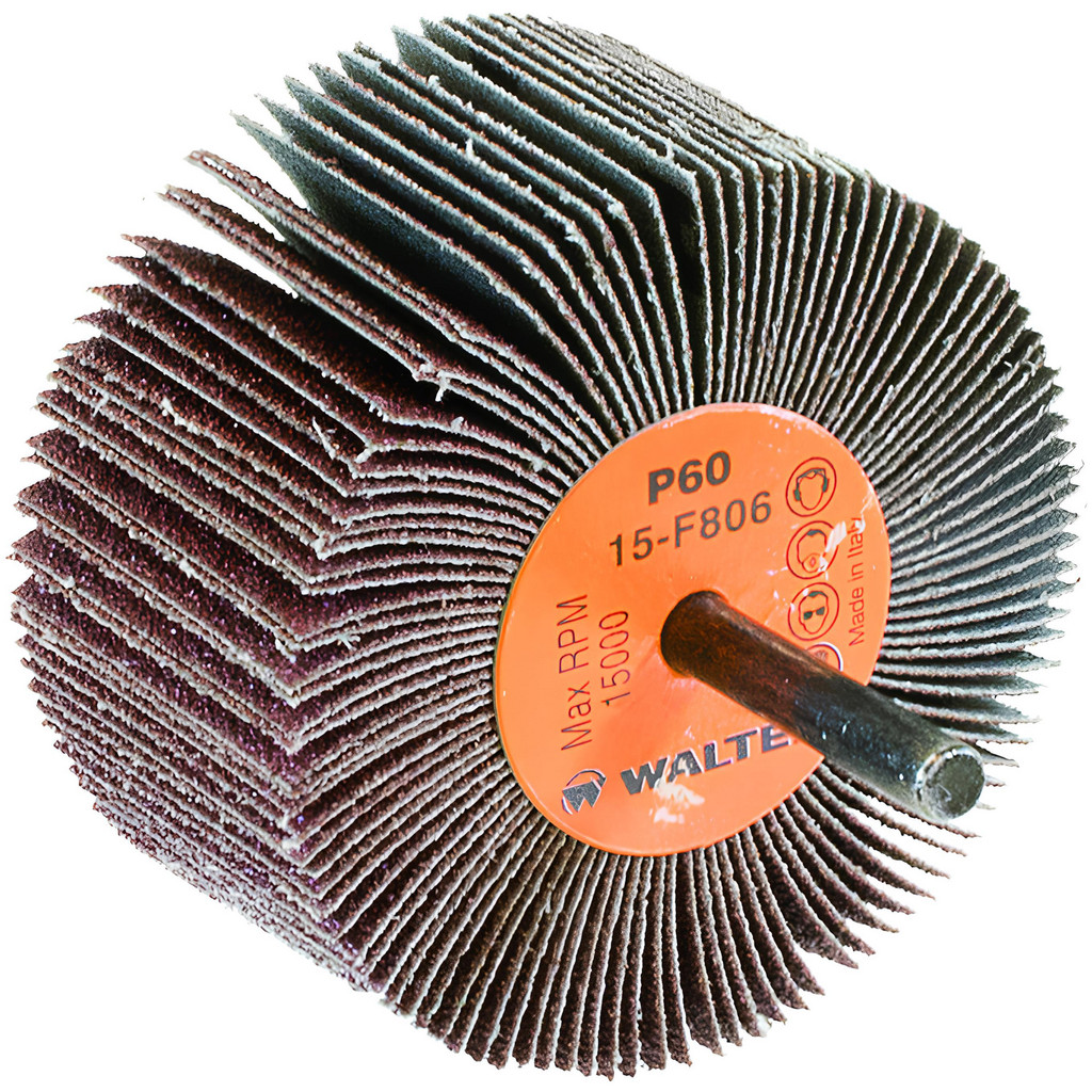 WALTER Surface Technologies - Mounted Flap Wheel: 3" Dia, 1-1/2" Face ...
