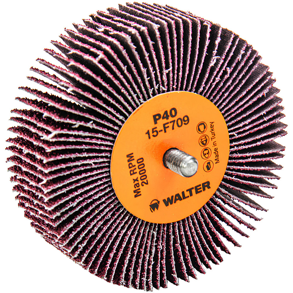 WALTER Surface Technologies - Mounted Flap Wheel: 3" Dia, 1" Face Width ...
