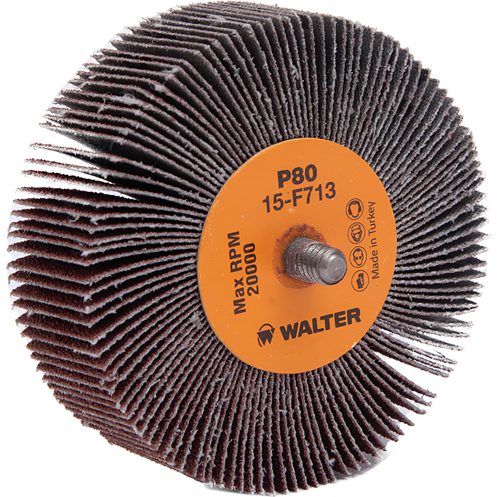 WALTER Surface Technologies - Mounted Flap Wheel: 3" Dia, 1" Face Width ...