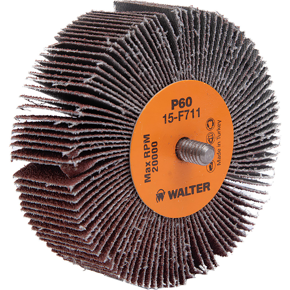 WALTER Surface Technologies - Mounted Flap Wheel: 3" Dia, 1" Face Width ...
