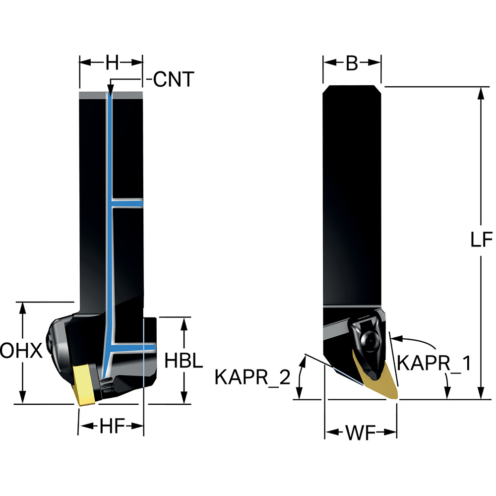 Sandvik Coromant - Indexable Turning Toolholder: QS-CP-25BR-2525-12B ...