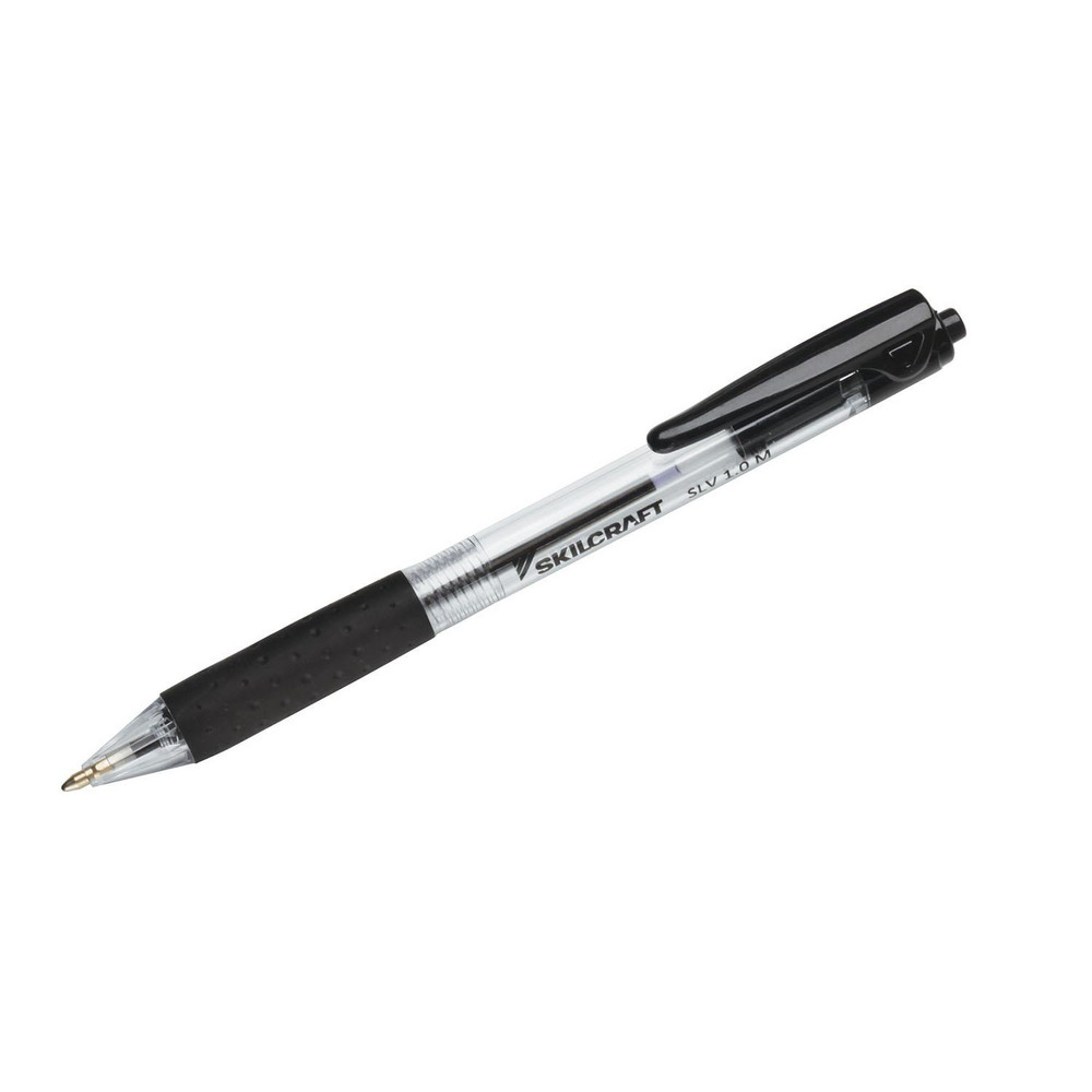 AbilityOne - 1MM MED PT BLK 12/PK RETRACTABLE BALLPOINT PEN | MSC Direct