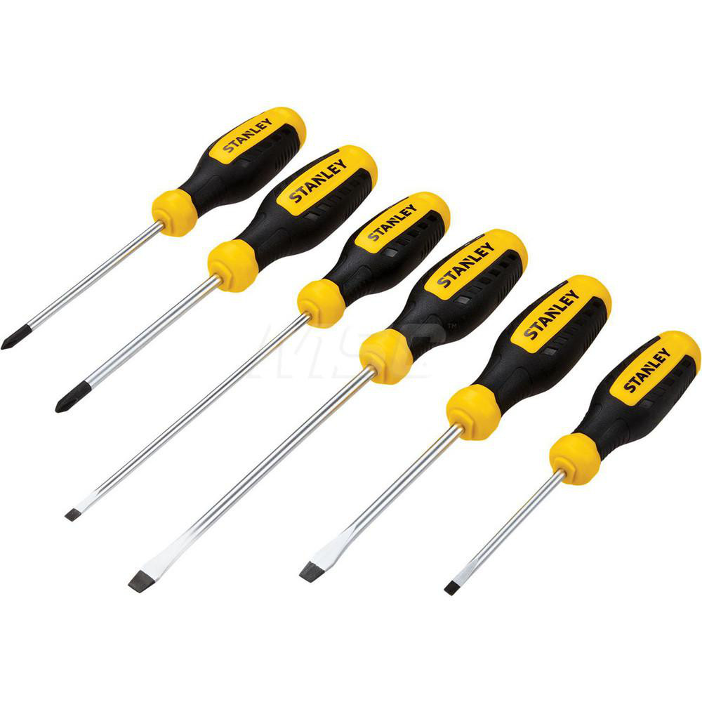 Stanley - Screwdriver Set: 6 Pc, Phillips & Slotted | MSC Direct
