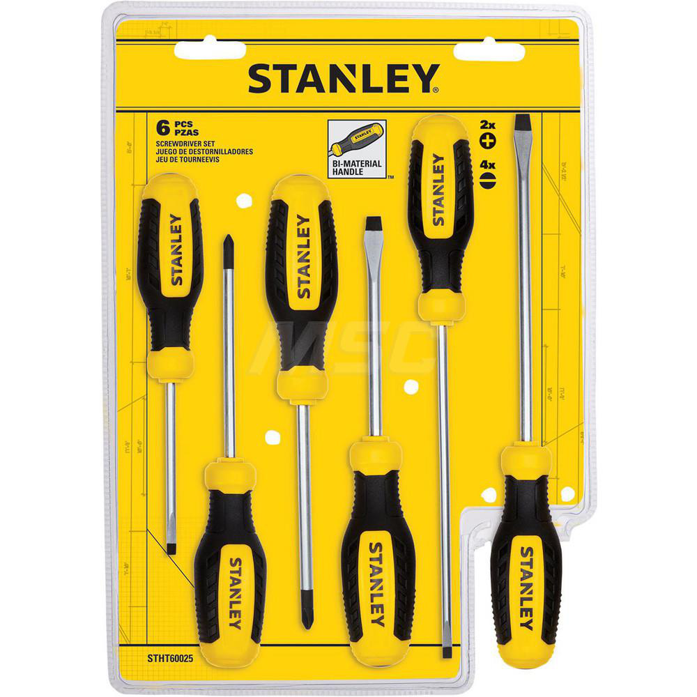 Stanley - Screwdriver Set: 6 Pc, Phillips & Slotted | MSC Direct