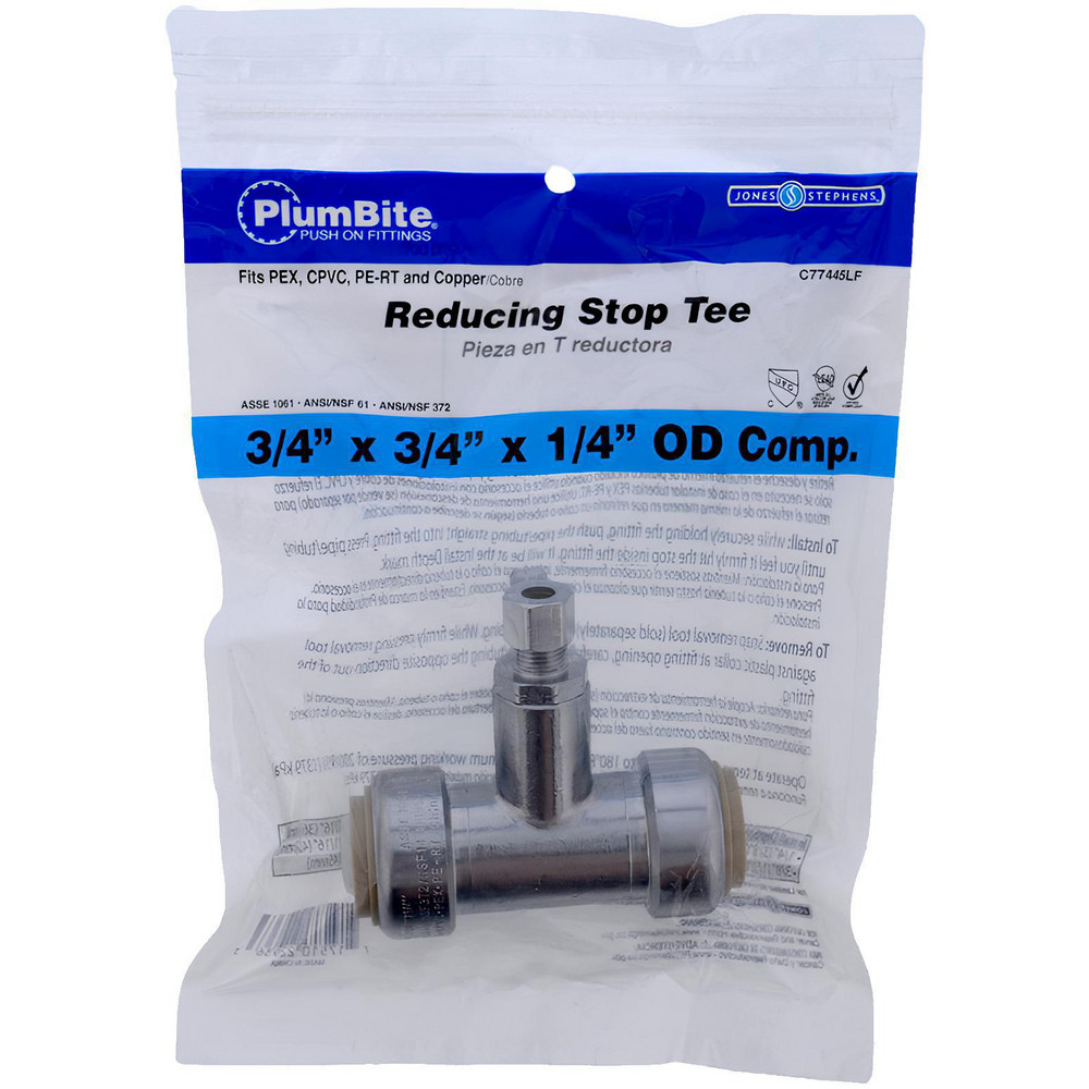Jones Stephens - Push-to-Connect Push-to-Connect Fitting: Stop Tee, 3/4 ...