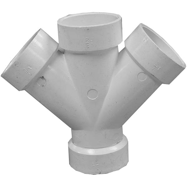 Jones Stephens - Drain, Waste & Vent Double Wye: 4 x 2" Fitting, Hub ...