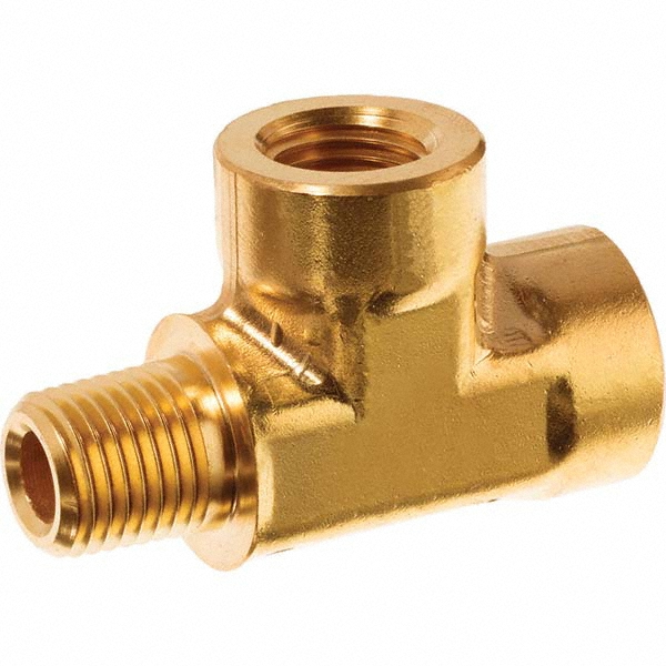 USA Industrials - Brass Pipe Run Tee: 1/4" Fitting, Threaded, FNPT x ...