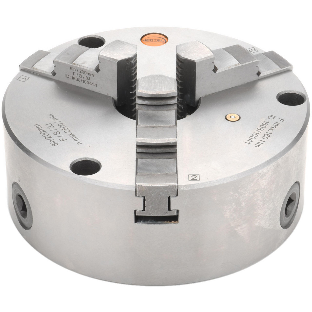 Hertel - Manual Lathe Chuck: 8", 3 Jaws, Self-Centering | MSC Direct