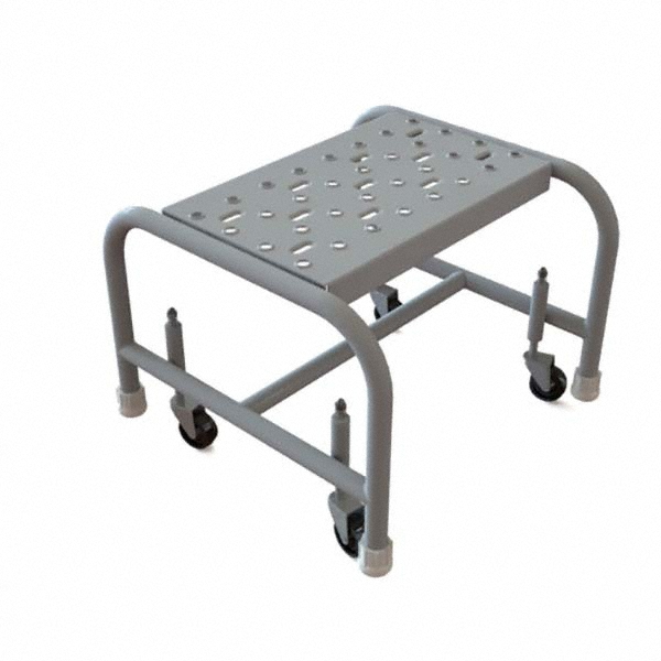 TRI-ARC - Step Stand Stool: 12" OAH, 16" OAW, Steel, Gray | MSC Direct