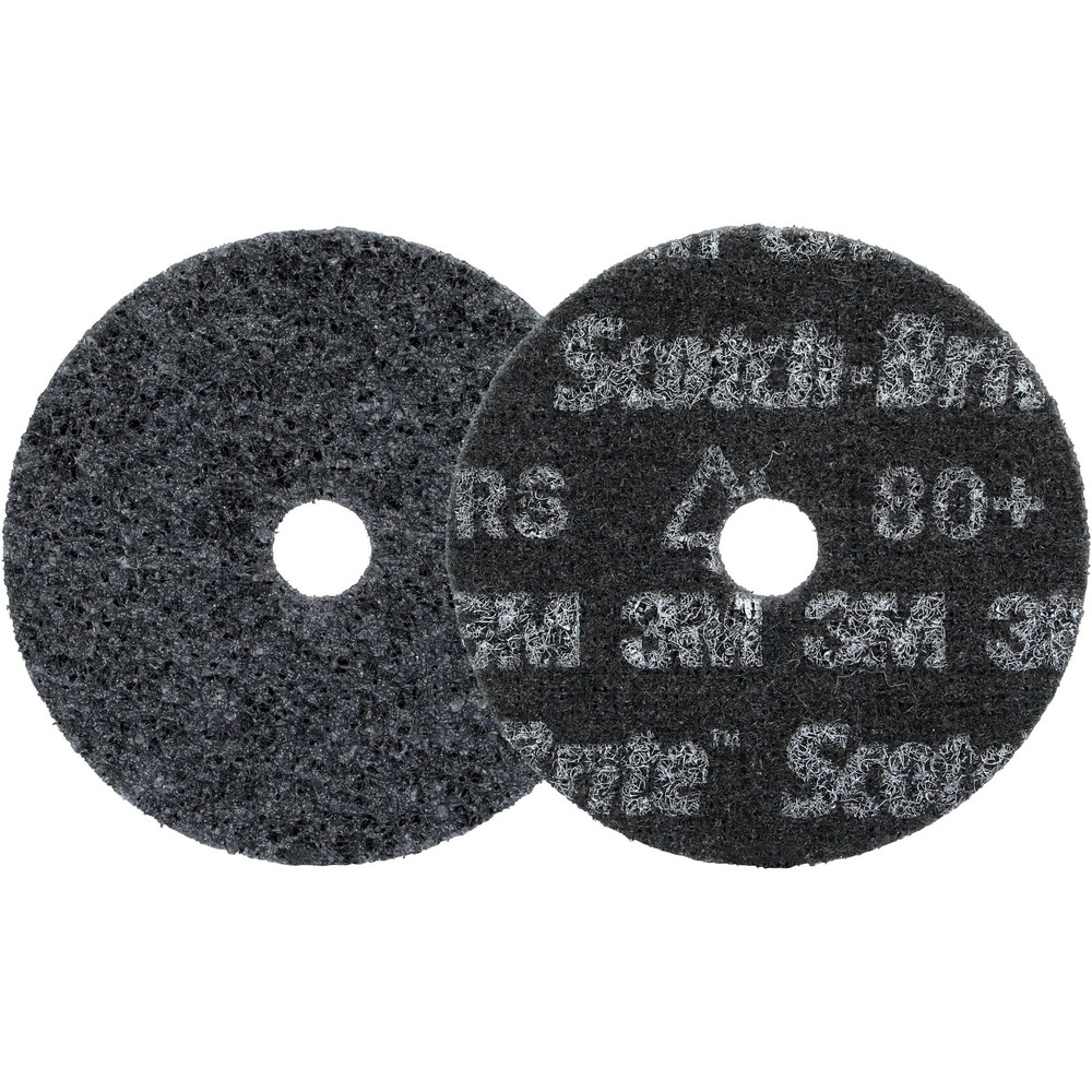 3M - Hook & Loop Disc: 4" Dia, 5/8" Hole, 80 Grit, Non-Woven, Precision ...