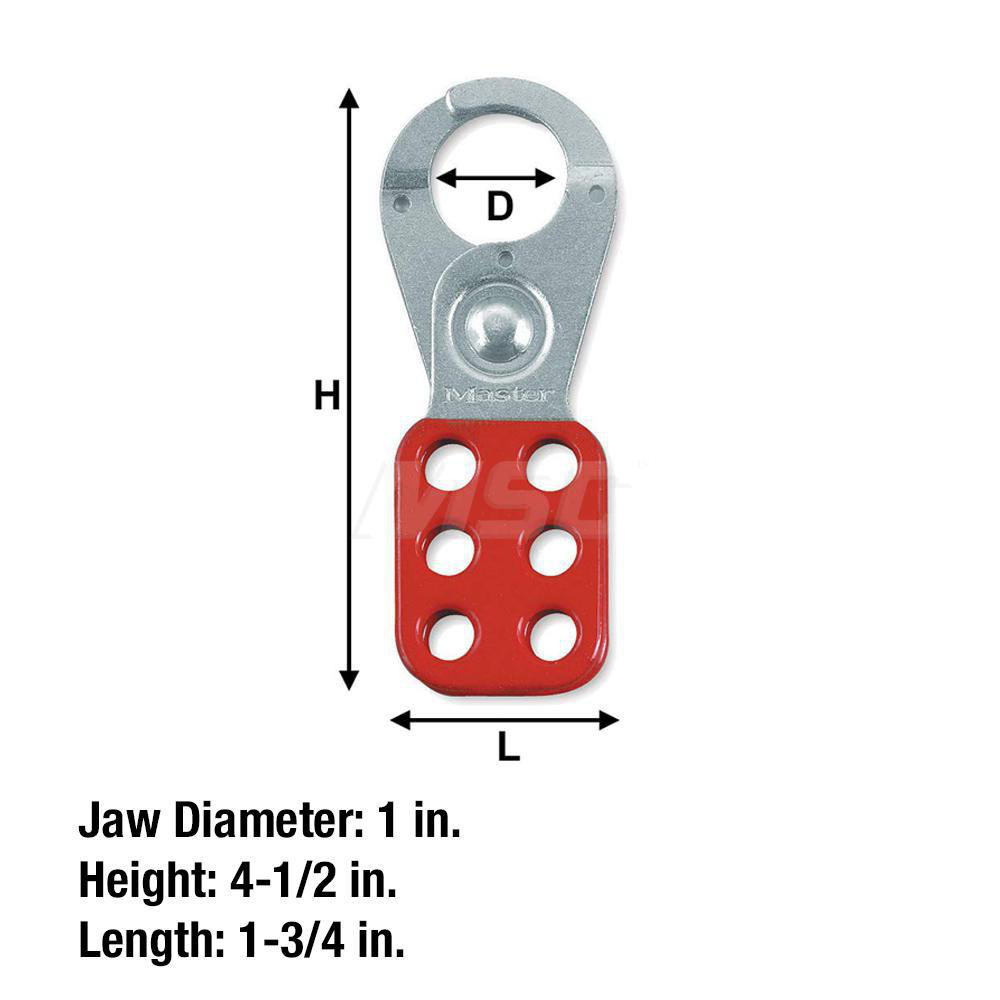 Master Lock® - Lockout Hasp: Scissor-Action Hasp, Single Jaw, 6 ...