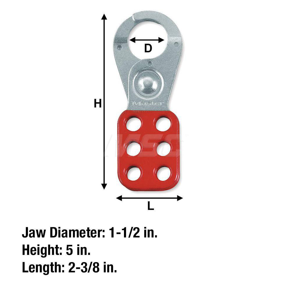 Master Lock - Lockout Hasp: Scissor-Action Hasp, Single Jaw, 6 Padlocks ...