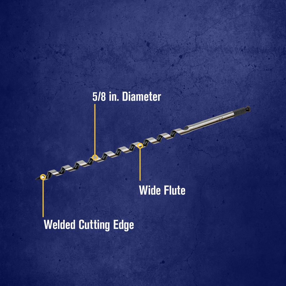 Irwin - Auger & Utility Drill Bits: Auger Bit Size: 0.625 in; Shank ...