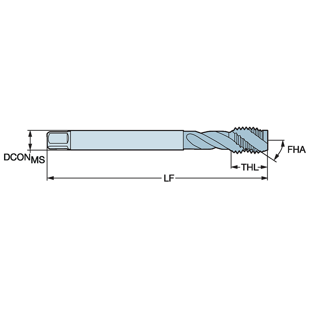 Sandvik Coromant - Spiral Flute Tap: M14x2, Metric, 4 Flute, Modified ...