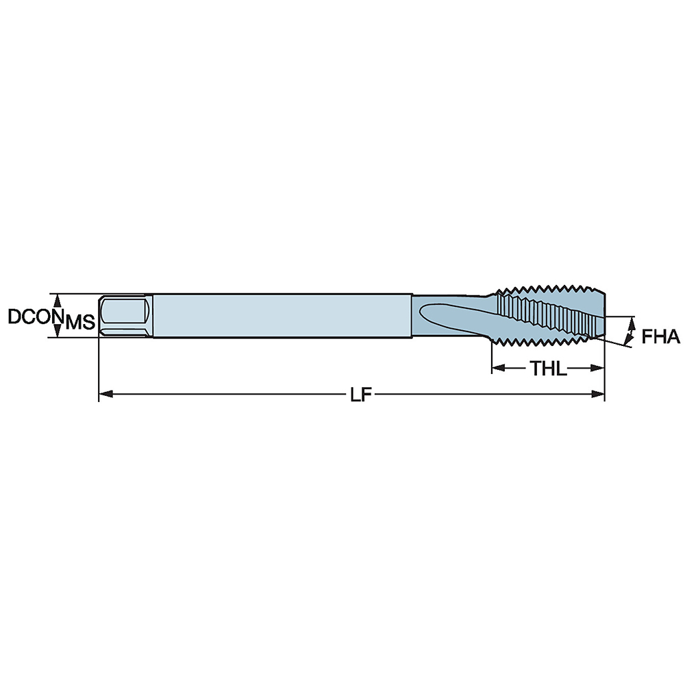 Sandvik Coromant - Spiral Flute Tap: 5/8-11, UNC, 4 Flute, Modified ...