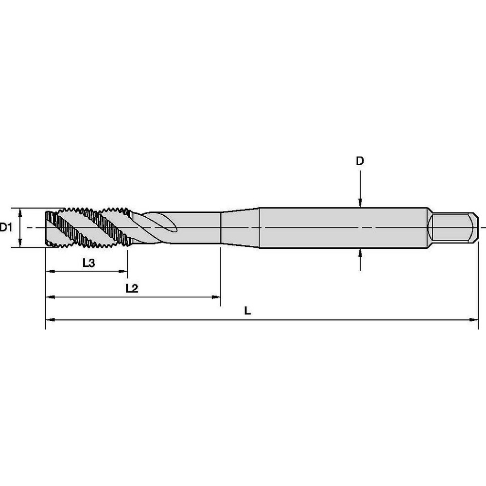 Widia - Spiral Flute Tap: M48x5, Metric, 5 Flute, Modified Bottoming ...