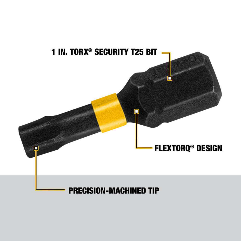 DeWALT - Power Screwdriver Bit: 1/4" Hex, T25 Torx | MSC Direct