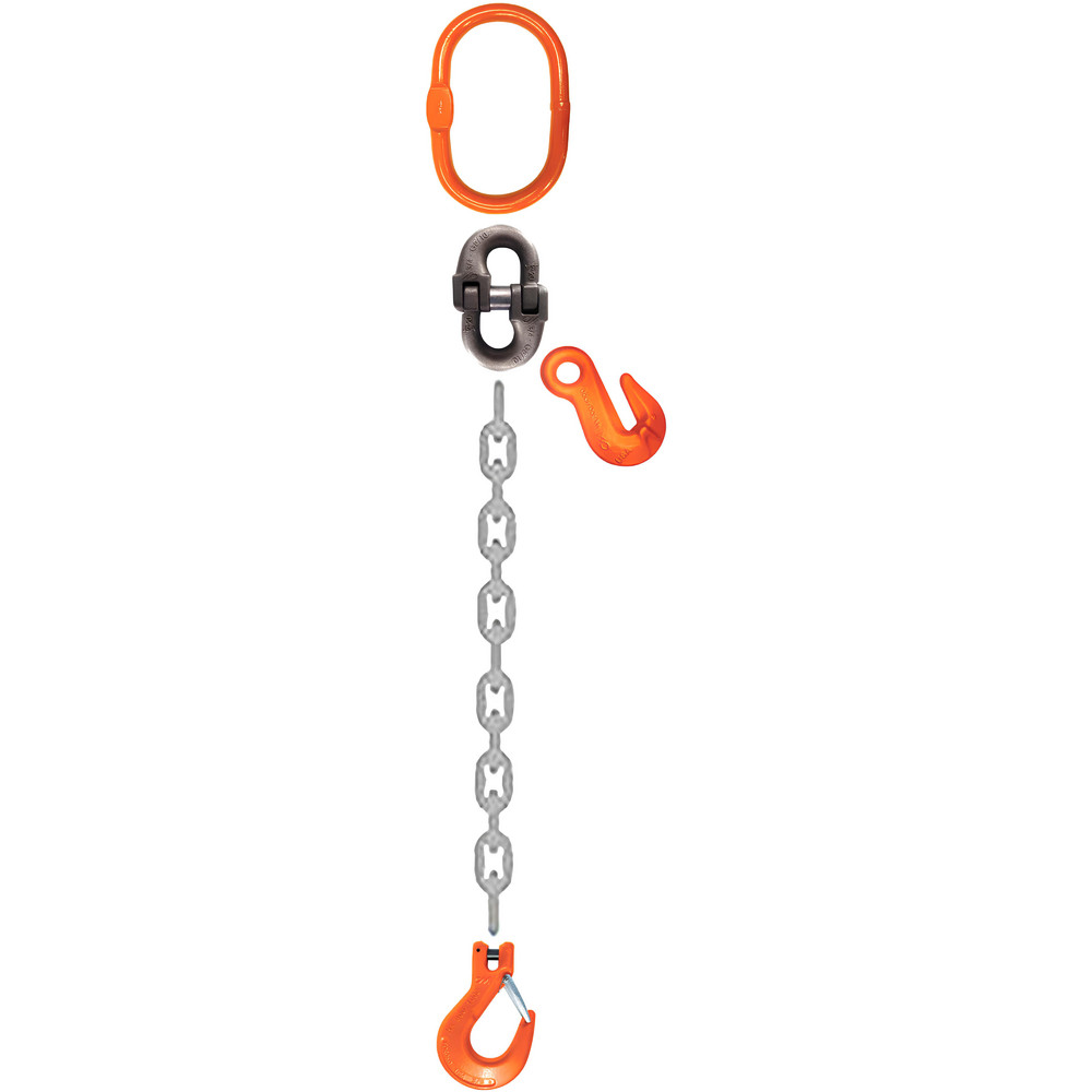 Stren-Flex - Chain Sling: Oblong, Single-Leg & Sling Hook, 12' Long ...
