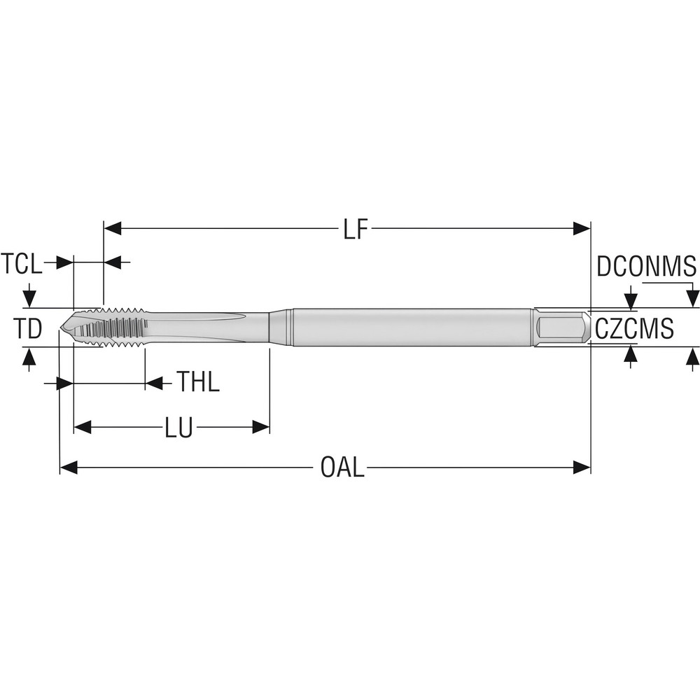 Seco - Straight Flute Tap: 1/4-20 UNC, 3 Flute, Modified Bottoming ...